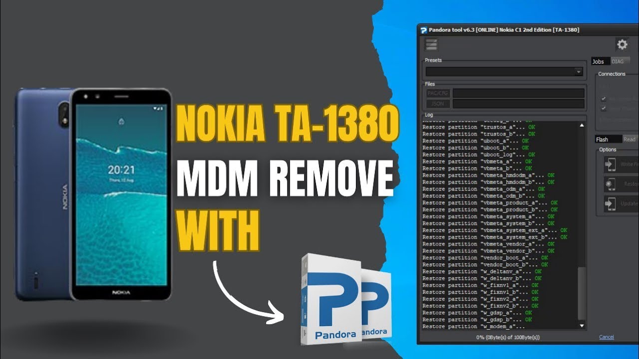 NOKIA TA 1380 C1 2EDITION REMOVE MDM BY PANDORA TOOL - YouTube