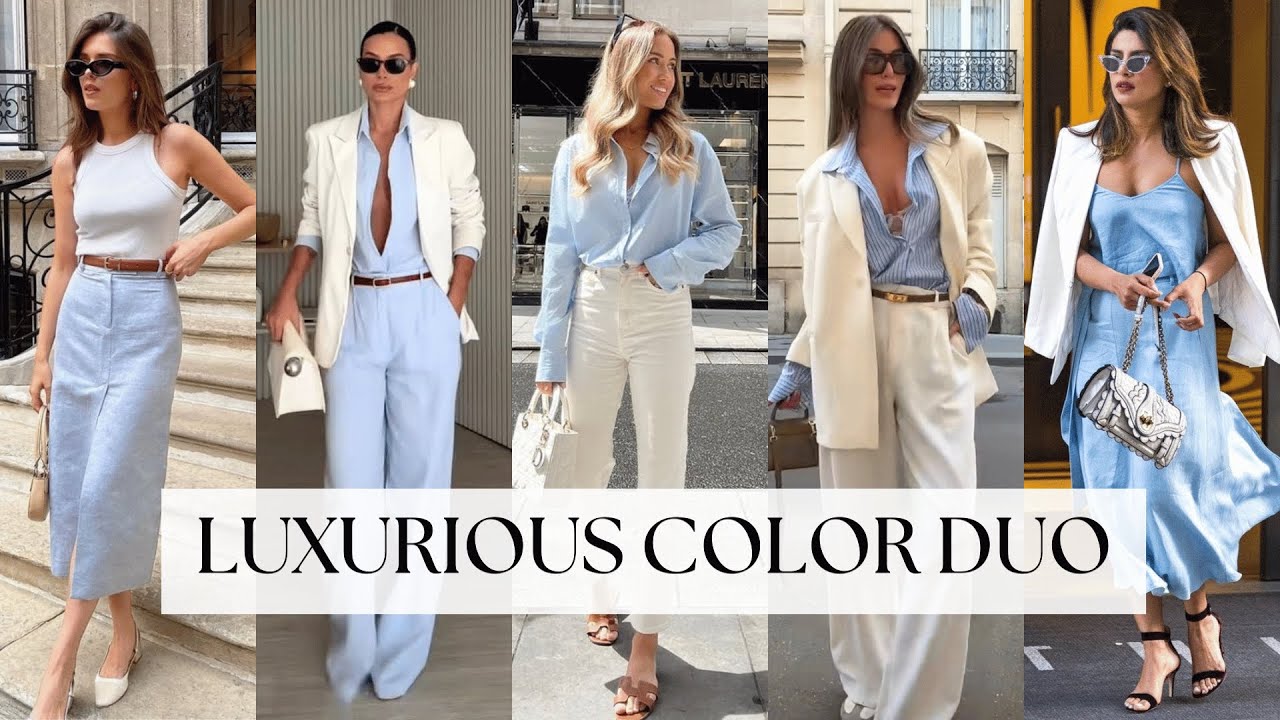 The Most Luxurious Color Duo — White and Light Blue Outfits That Look ...