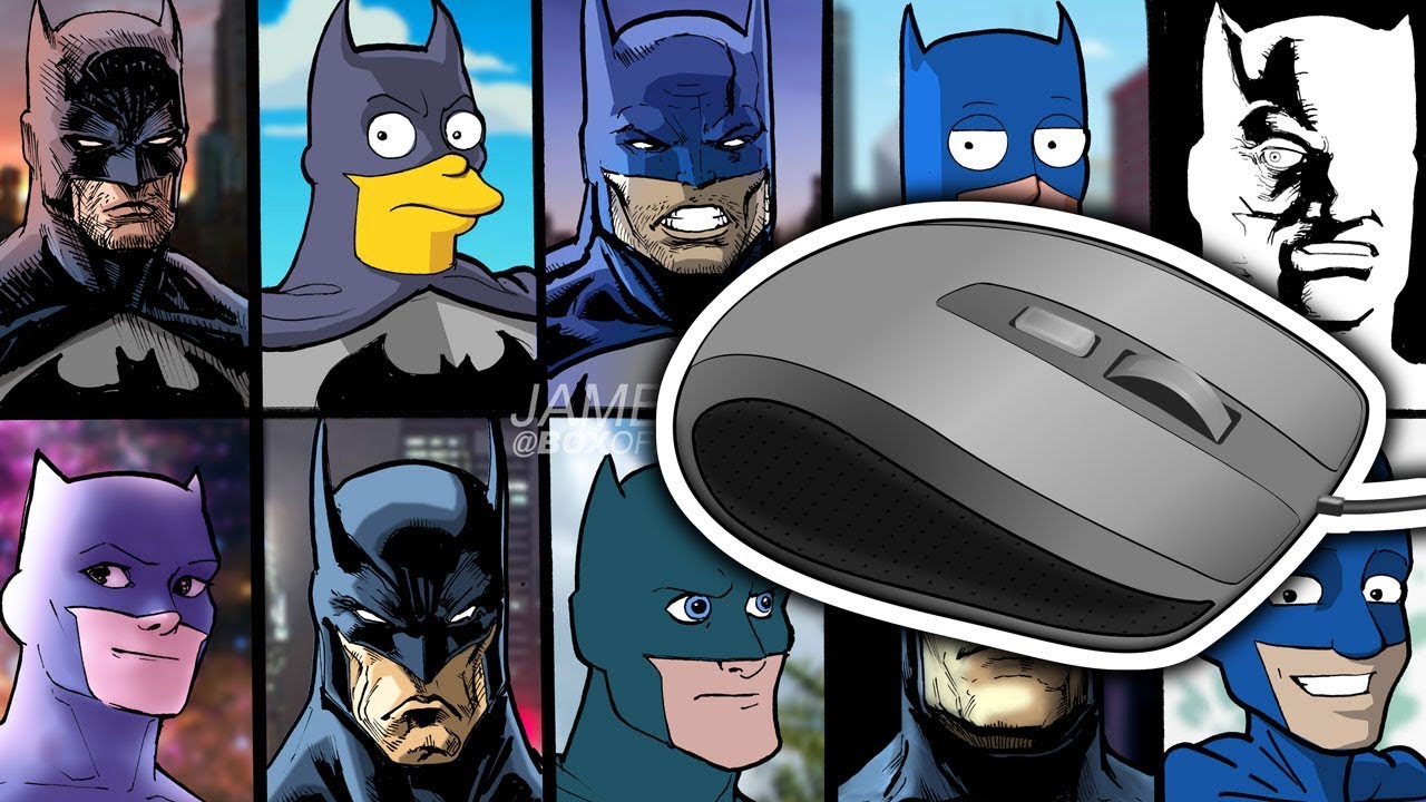 COLOR WITH A MOUSE CHALLENGE! | COLORING MY 10 STYLES OF BATMAN ART ...