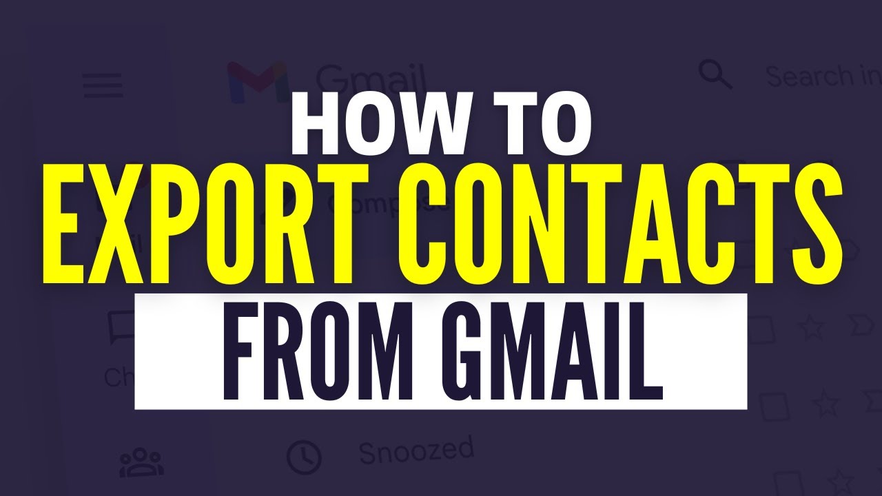 How To Export Contacts From Gmail - YouTube