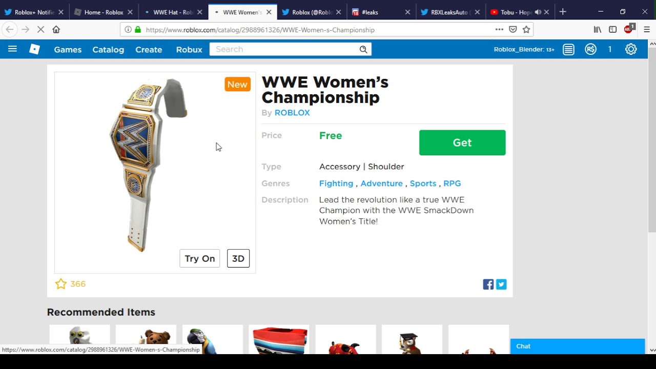 How To Get WWE Hat And WWE Women’s Championship | Roblox WWE Event 2019 ...