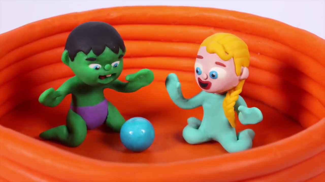 FROZEN ELSA NEW DRESS Spiderman, Hulk & Frozen Elsa Play Doh Cartoons ...