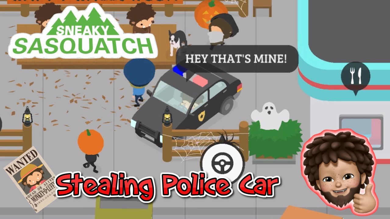 Sneaky Sasquatch - playing with the police | Stealing driving police ...