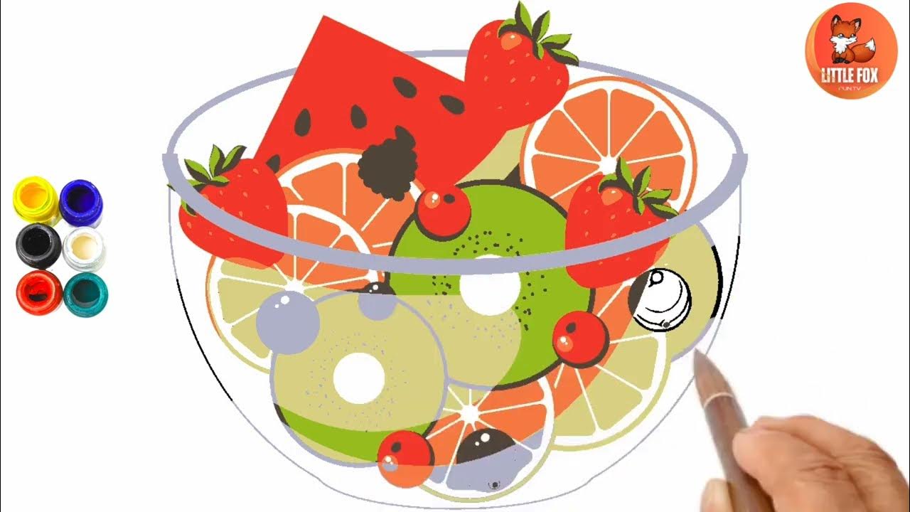 Fruits Salad |How to draw Fruit salad easily in Step by Step #kids # ...