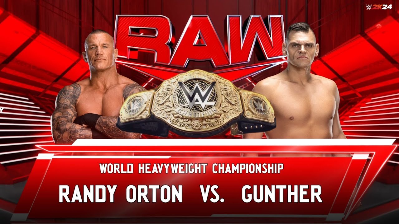 Gunther vs Randy Orton WWE World Heavyweight Championship RAW - Full ...