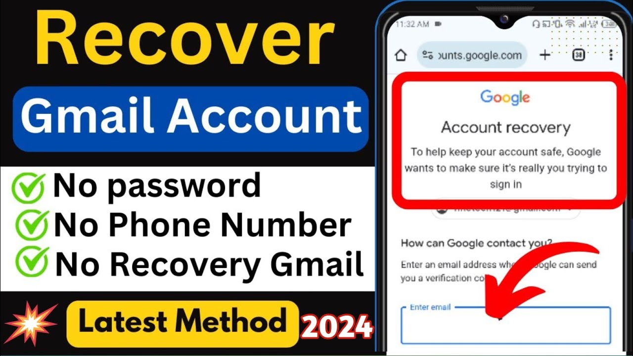 How to recover gmail account without phone number and recovery email in ...