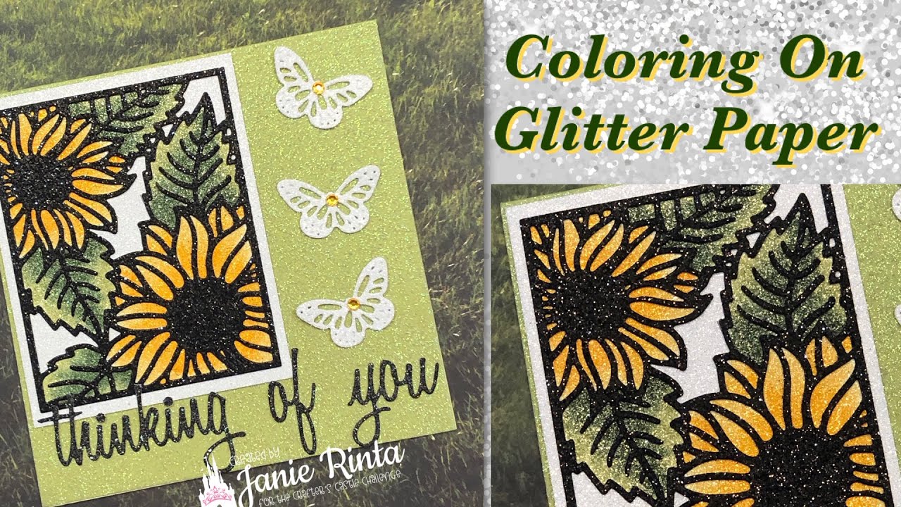 Cardmaking Technique With Alcohol Ink Markers and Glitter Paper - YouTube