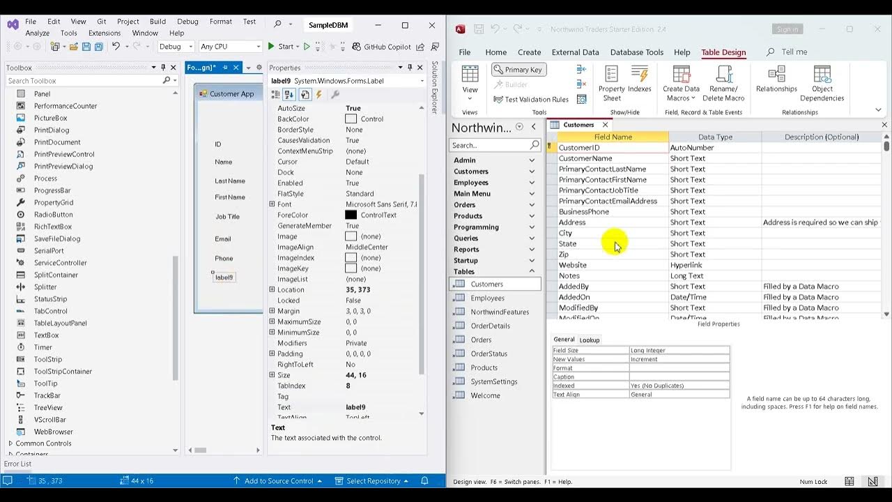 106- How to design Customer App with Northwind Database | Database ...