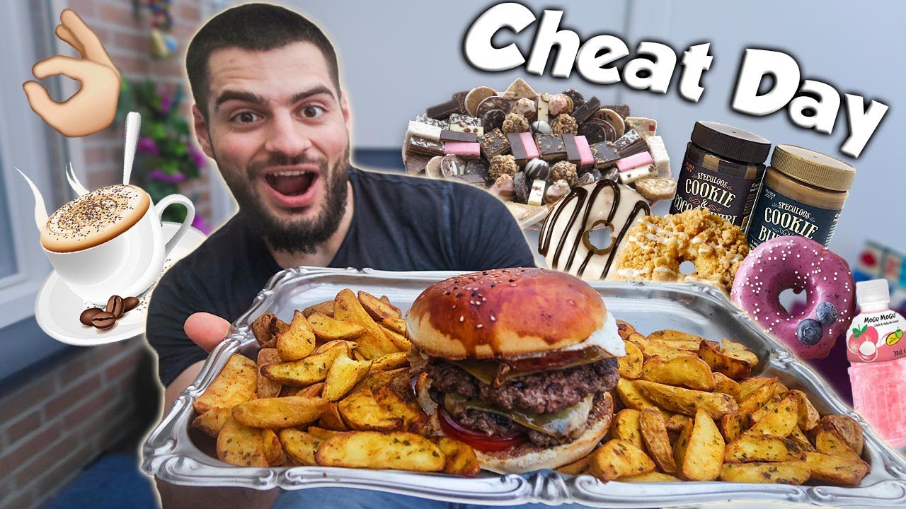RAW CHEAT DAY - COFFEE, DONUTS, PB BURGER & FRIES AND ICE CREAM - YouTube