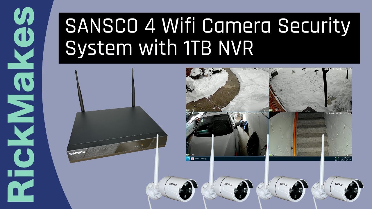 SANSCO 4 Wifi Camera Security System with 1TB NVR - YouTube