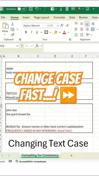 Change Text Case in Excel- UPPER, lower & Proper in 60s #shorts #ytshorts #excel #spreadsheets ...