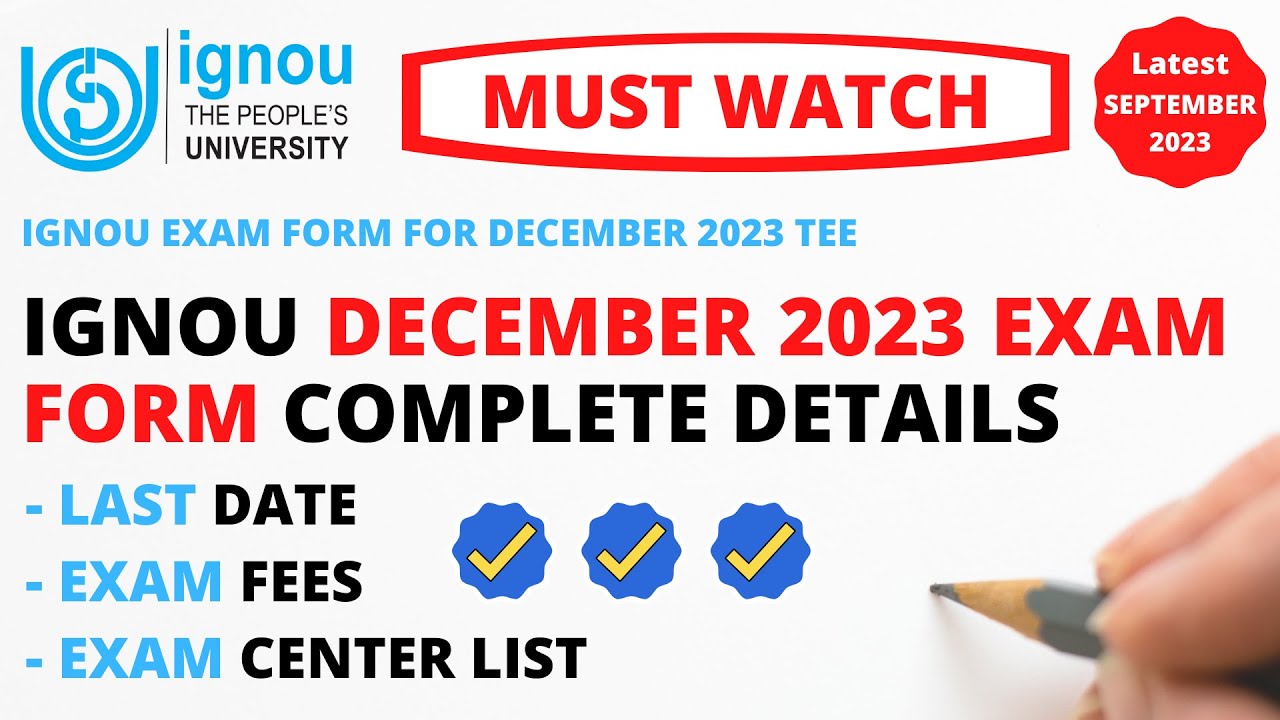 IGNOU December 2023 Exam Form Complete Details - YouTube