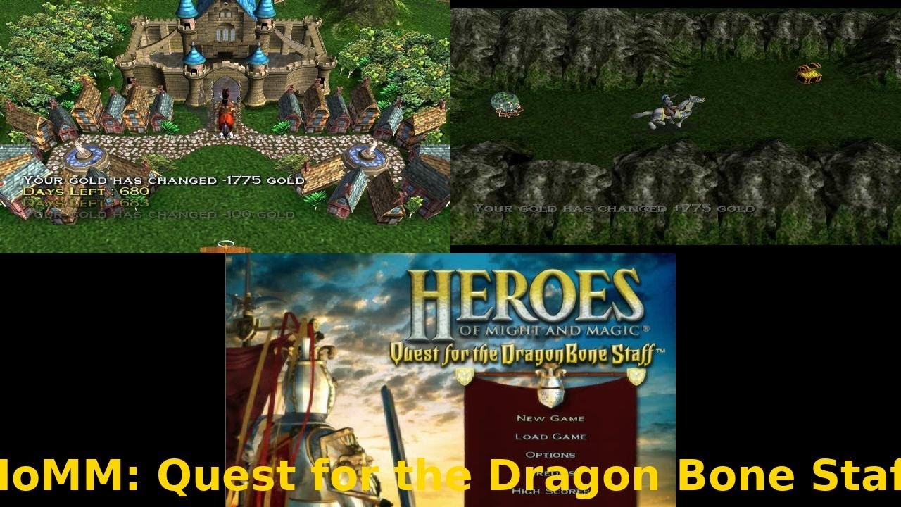 HoMM: Quest for the Dragon Bone Staff PS2 gameplay - enhanced remake of ...