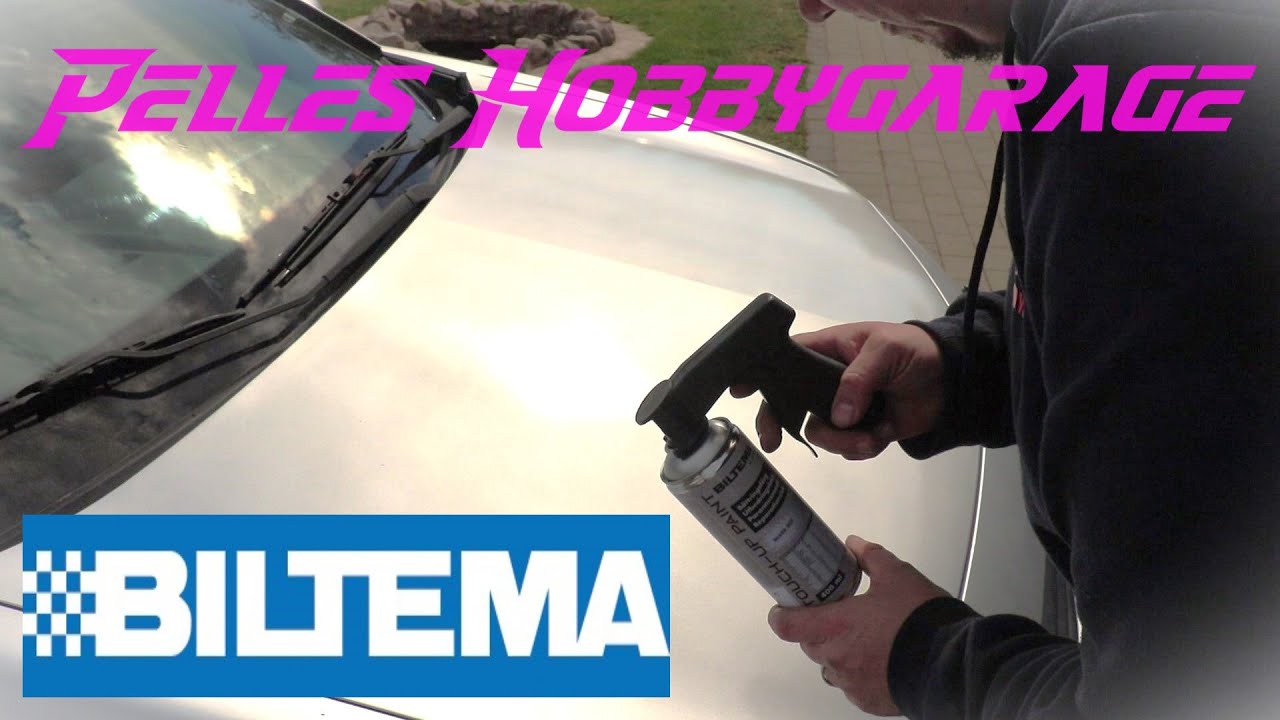 Lackar med Biltemas bättringsfärg. - YouTube