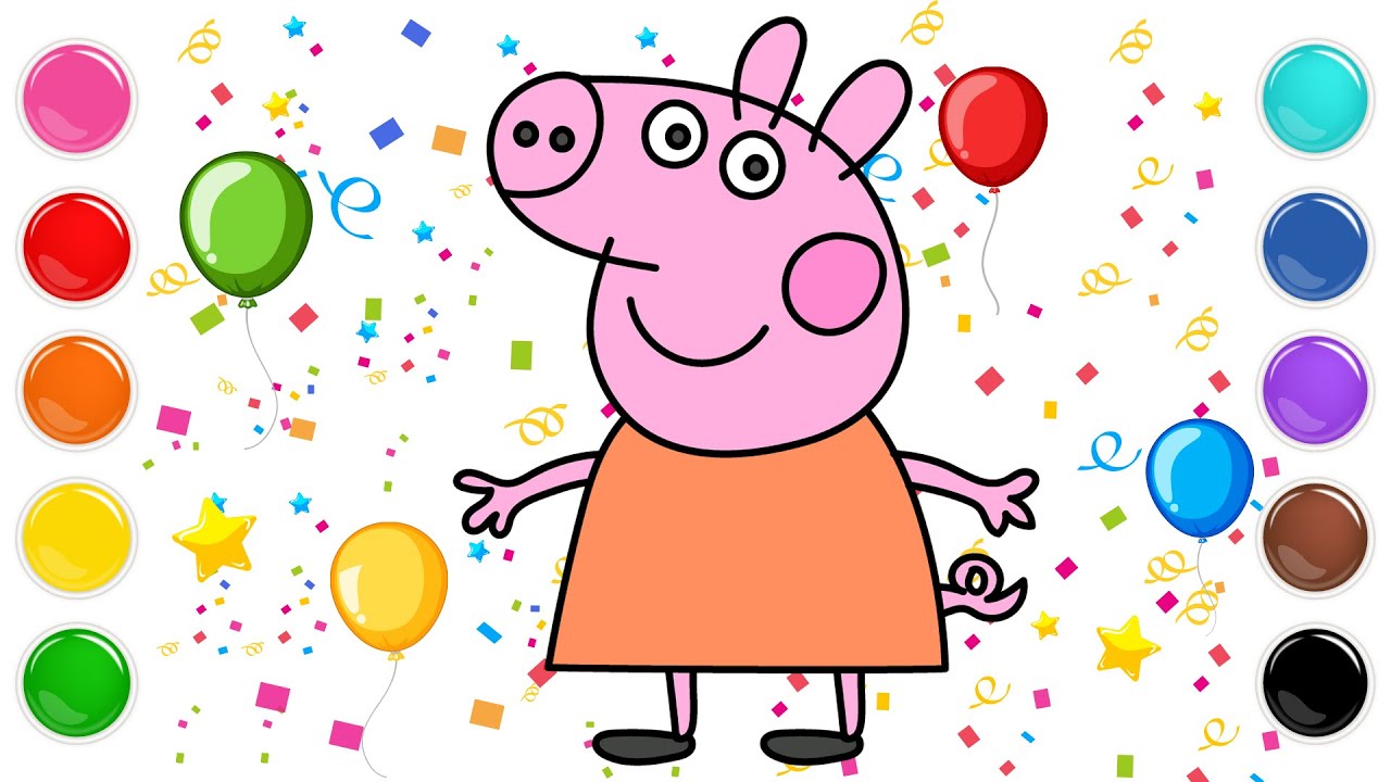 How To Draw Mummy Peppa pig Step By Step Peppa pig Draw & Coloring ...