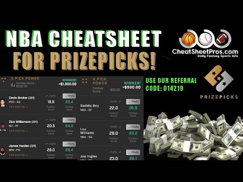 NEW!! PRIZE PICKS Tab on the NBA CheatSheet! - YouTube