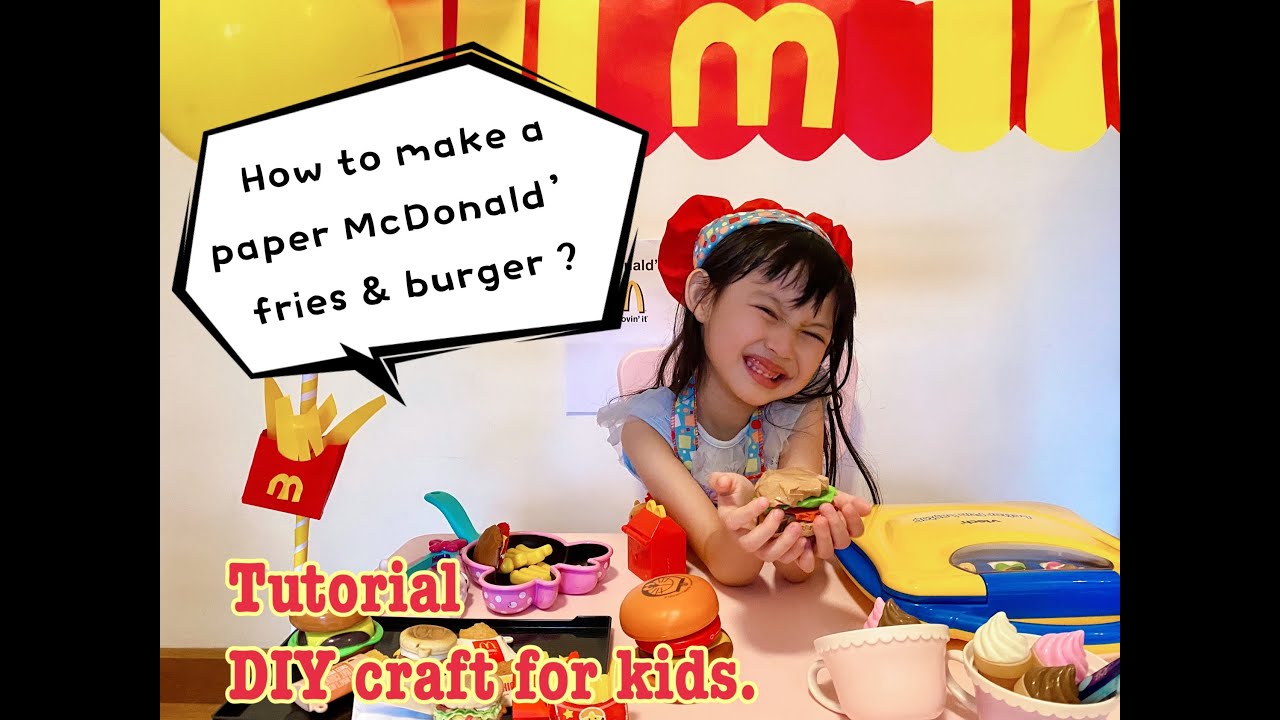 How to make a paper McDonald’s fries and burger, DIY tutorial, craft ...