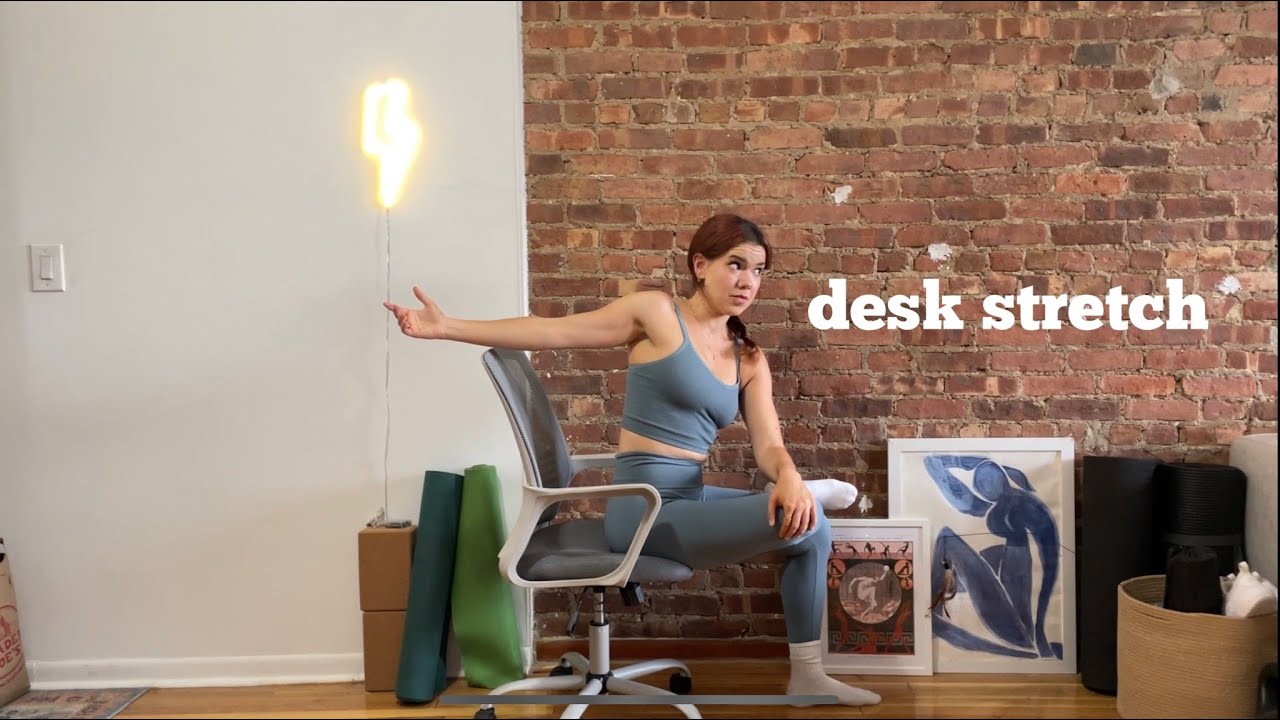 5 MINUTE SEATED DESK STRETCH - tension relief for neck, shoulders, hips ...
