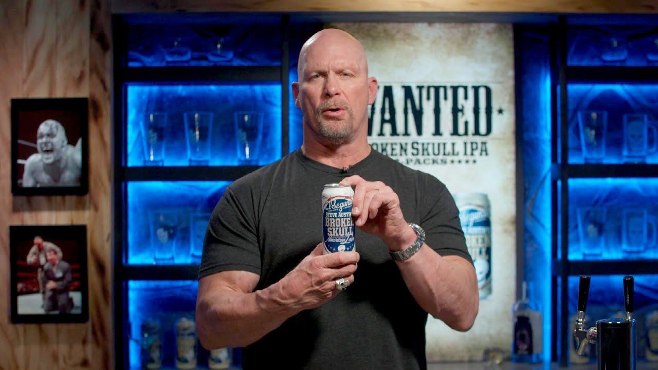 Steve Austin’s Broken Skull American Lager is available nationwide on 3 ...