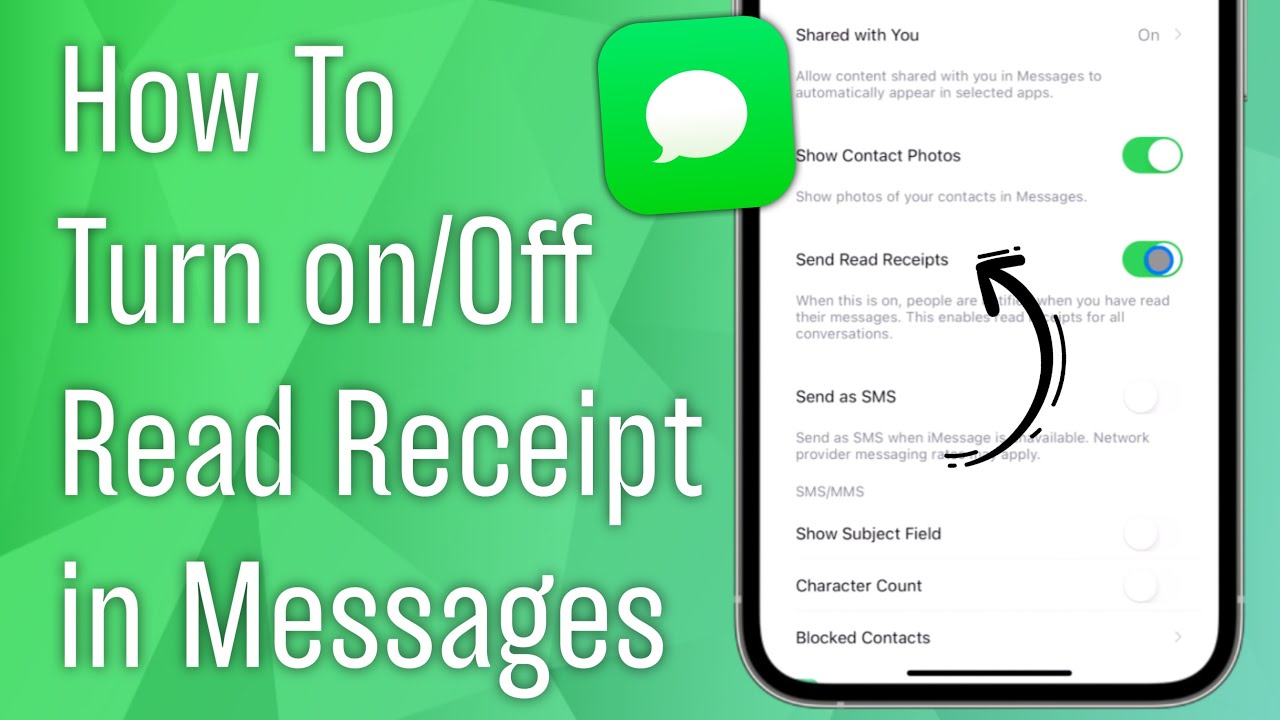 How to Turn On/Off Read Receipt in Messages - YouTube