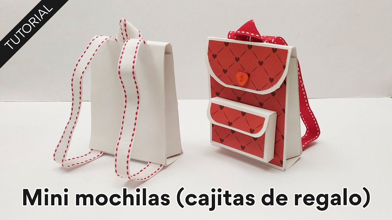 Tutorial: Mini mochilas (cajitas de regalo) 🎒 Ideal para San Valentín o para la vuelta al cole 🎁 ...