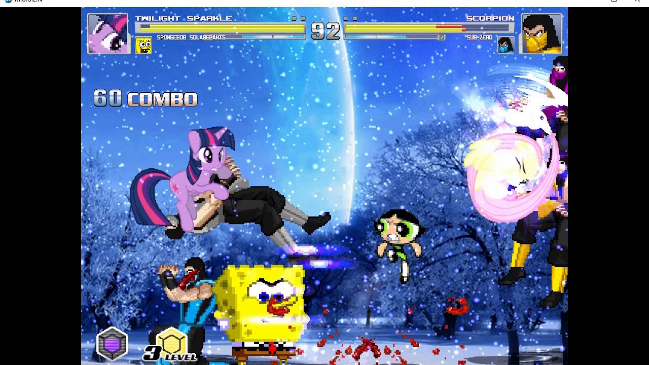 Twilight Sparkle, Spongebob, Super Fluttershy, and DGButtercup vs MK ...