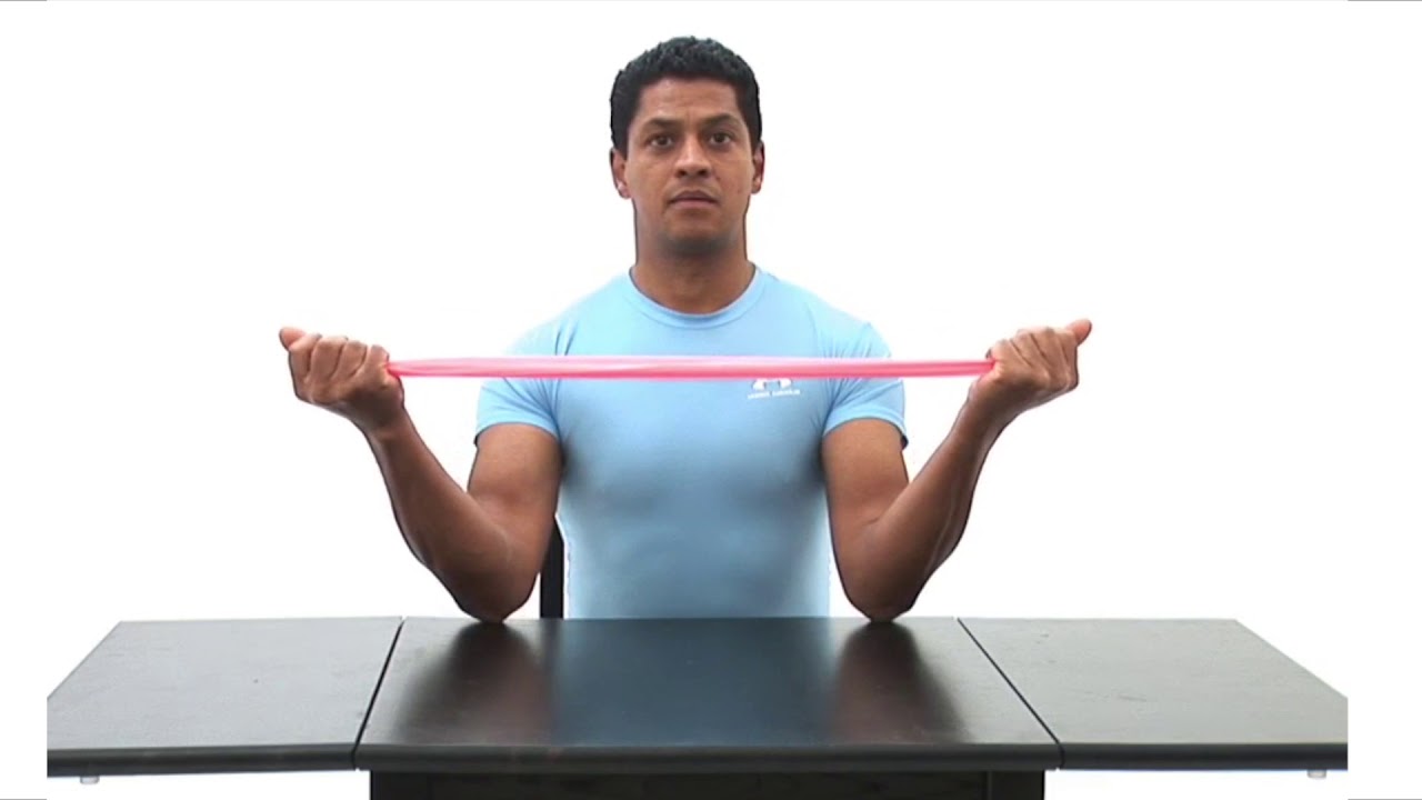 Shoulder External Rotation (band, table support) - YouTube