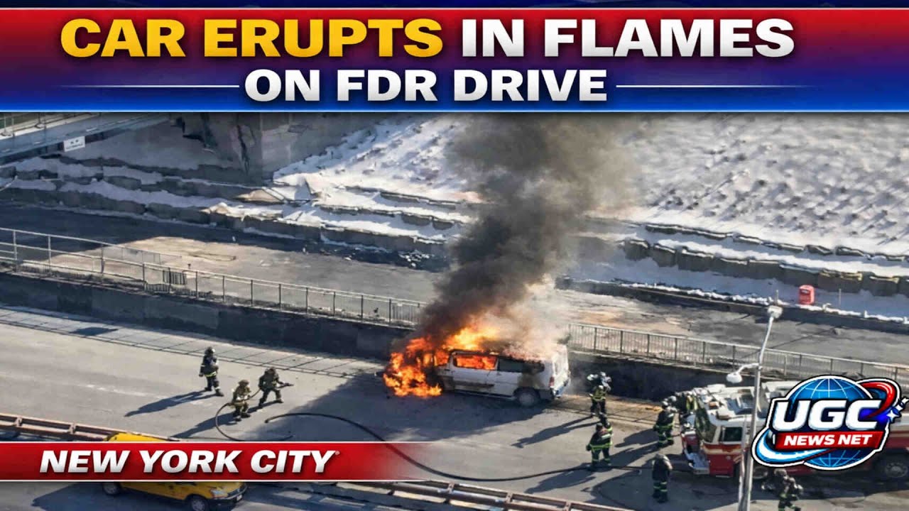 Car Erupts in Flames on FDR Drive Near Exit 4 - YouTube