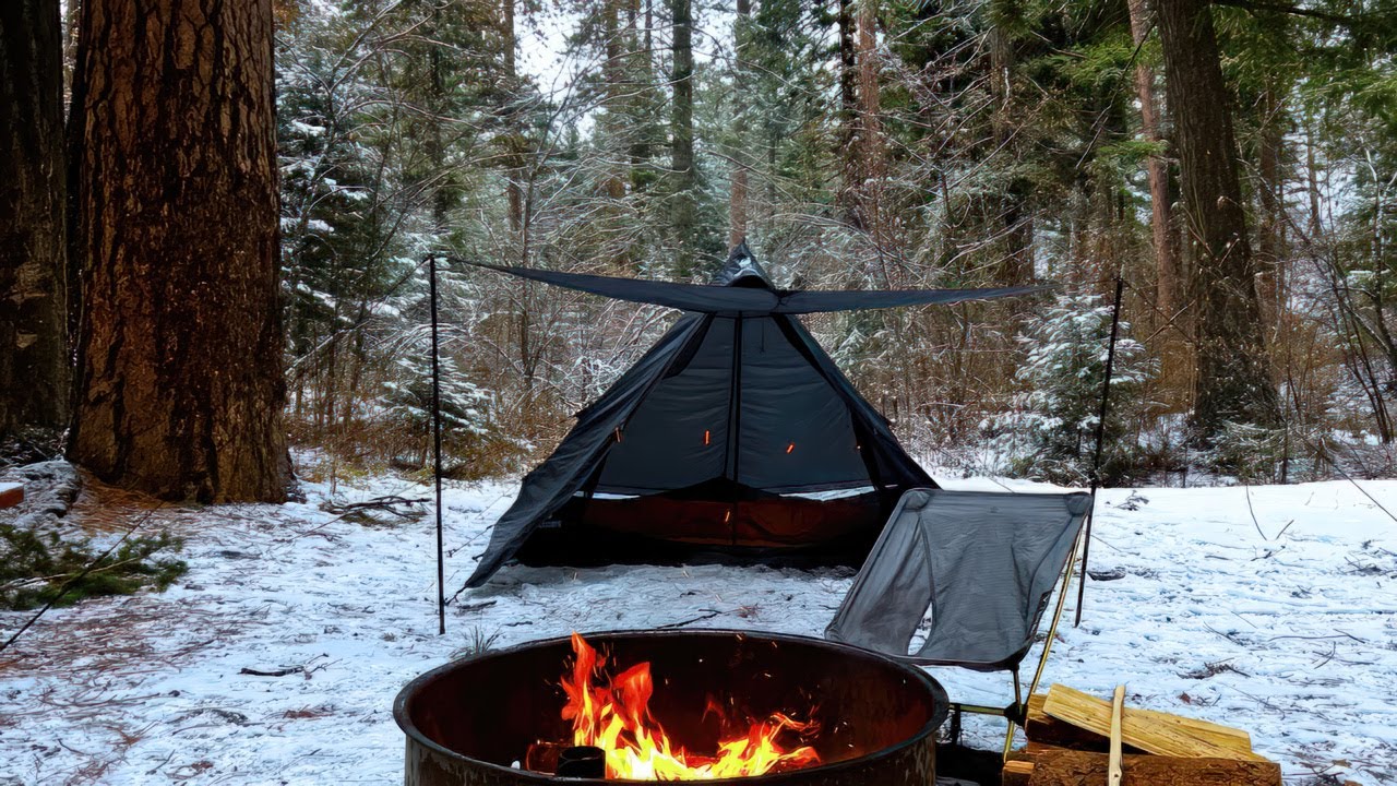 Winter Tent Camping In Snow - YouTube