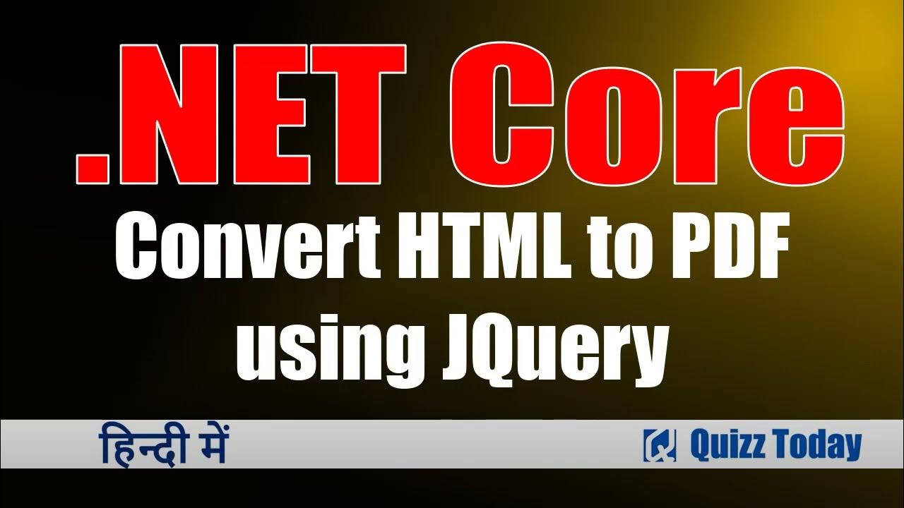 How to convert HTML to PDF using JQuery in Hindi - YouTube