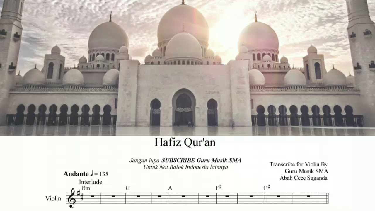 Hafiz Qur'an || Violin + Not Balok + chord || Belajar Biola - YouTube