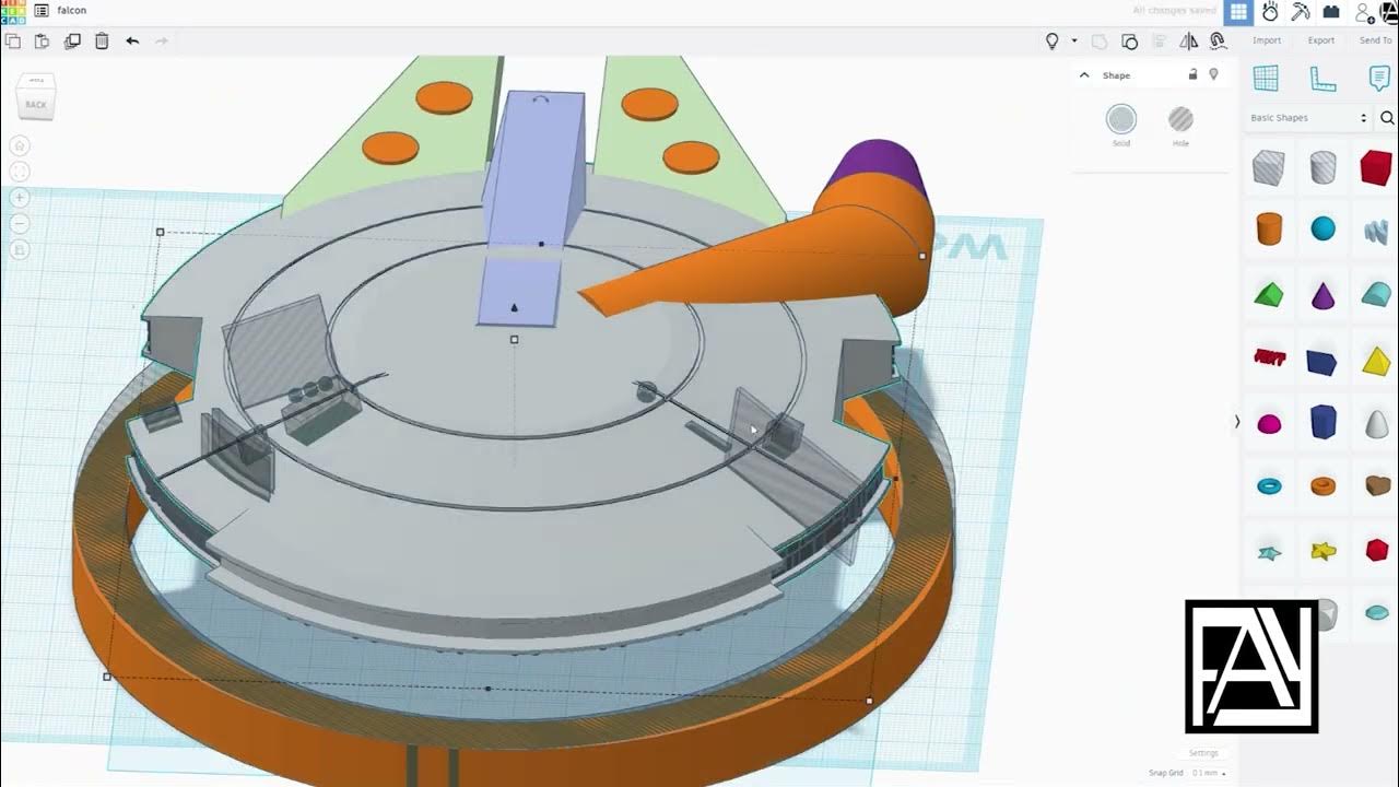 TINKERCAD Modelling - Millennium Falcon - YouTube