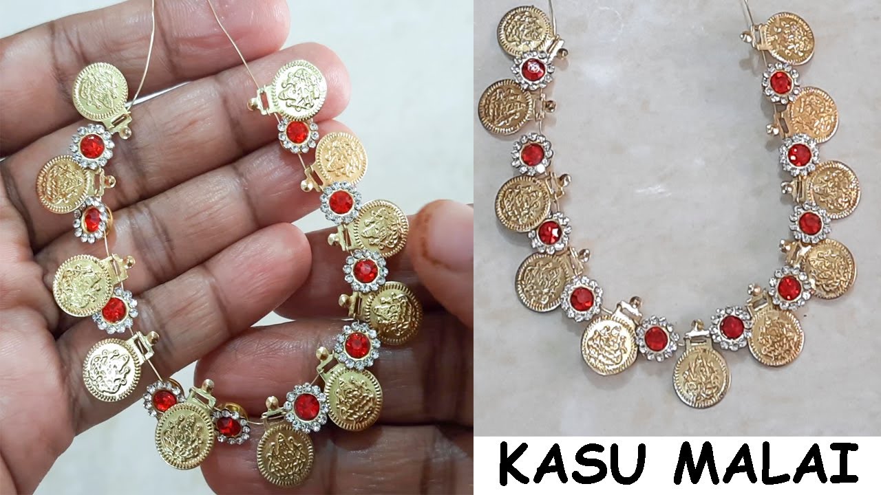 $ GOLD KASUMALAI DESIGNS,KASU MALA,LAKSHMI KASU NECKSET DESIGN,EASY DIY ...