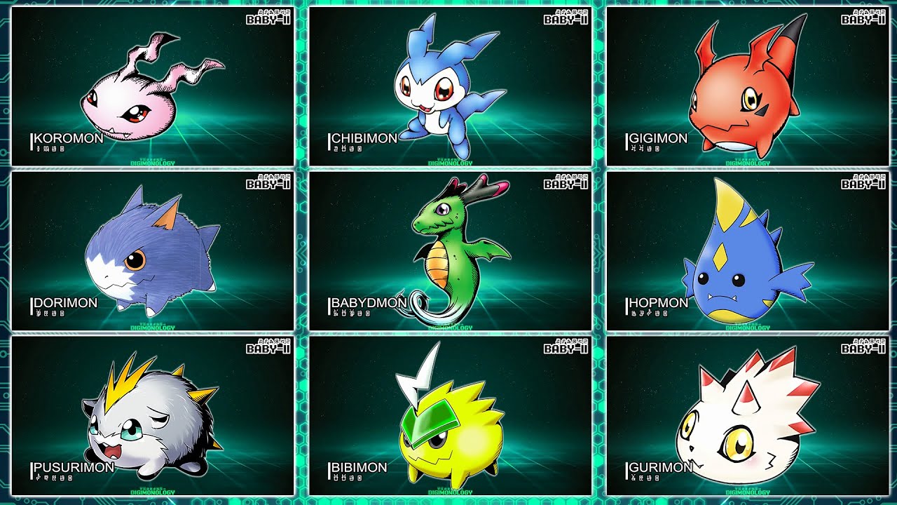[Digimon] All 55 Baby II-level Digimon (as of January 2022·Original ...