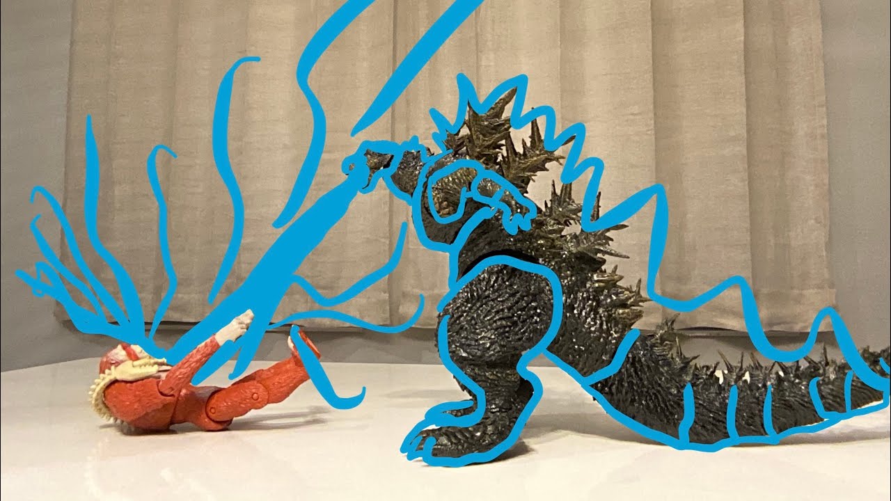 Godzilla minus one stop motion battle - YouTube