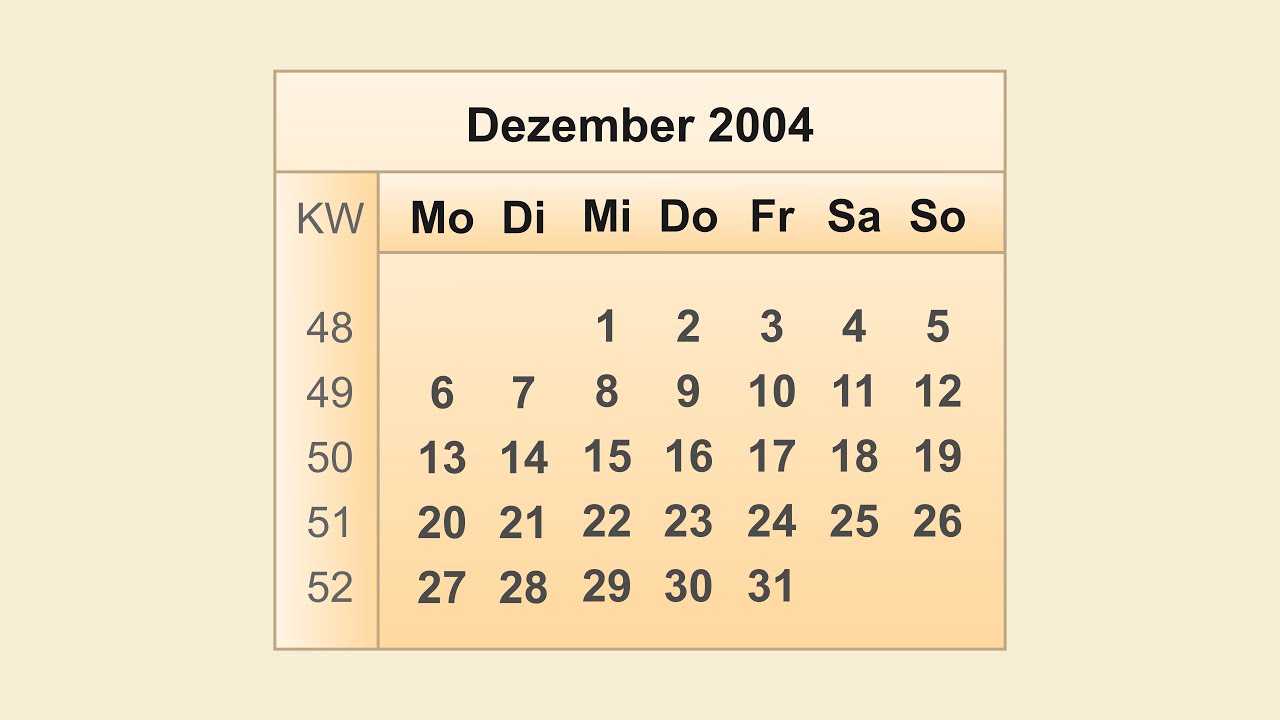 Kalender Dezember 2004 - YouTube