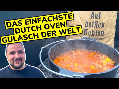 Ein DOPF voll Glück :  BAUERNGULASCH  aus dem DUTCH OVEN --- Klaus grillt
