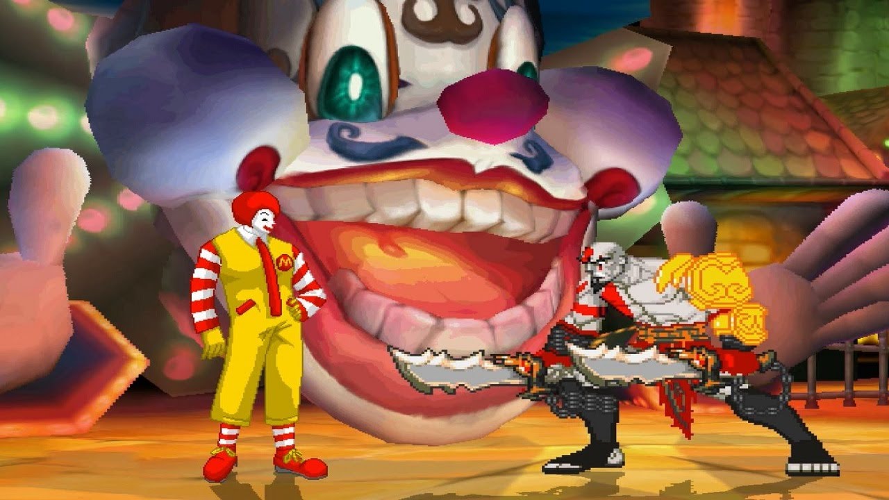 MUGEN Ronald McDonald vs Kratos HD - YouTube
