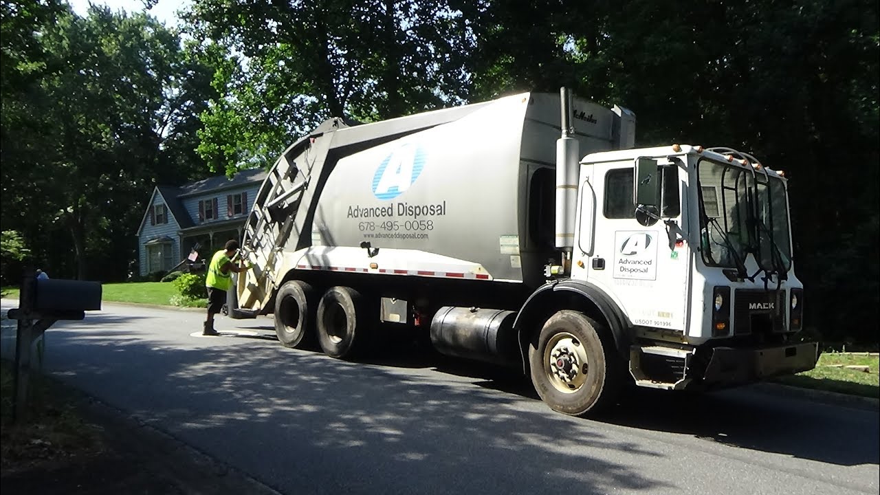 Advanced Disposal- Mack MR McNeilus Rear Load Trash Truck - YouTube