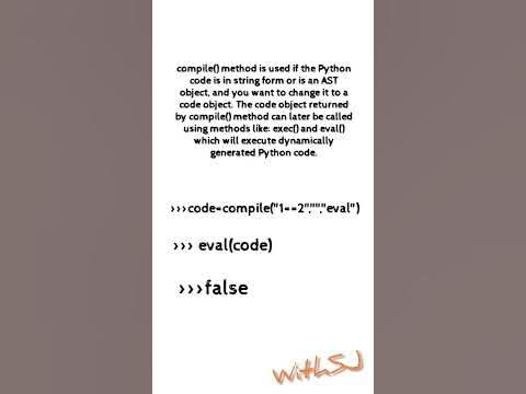 compile() Python3 Build in Function #shorts tutorial - YouTube