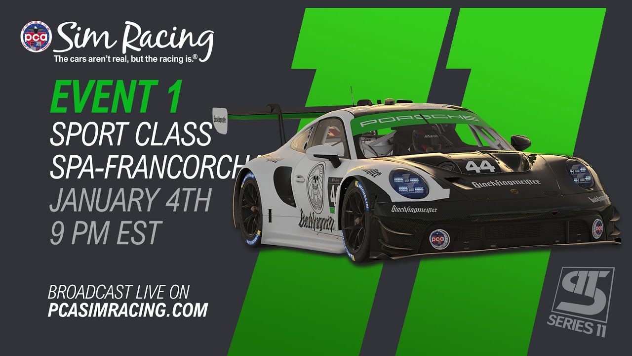 PCA Sim Racing | Series 11 - Sport Event 1 | Spa - YouTube