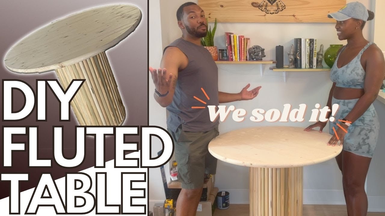 DIY Fluted Round Dining Table | Made On a Budget - Sold for $650! - YouTube