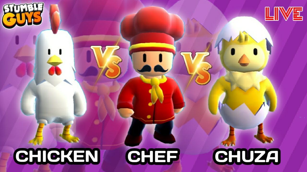 Chicken vs Chuza vs Chef Stumble Guys Live | 182 | Arif on Gaming - YouTube