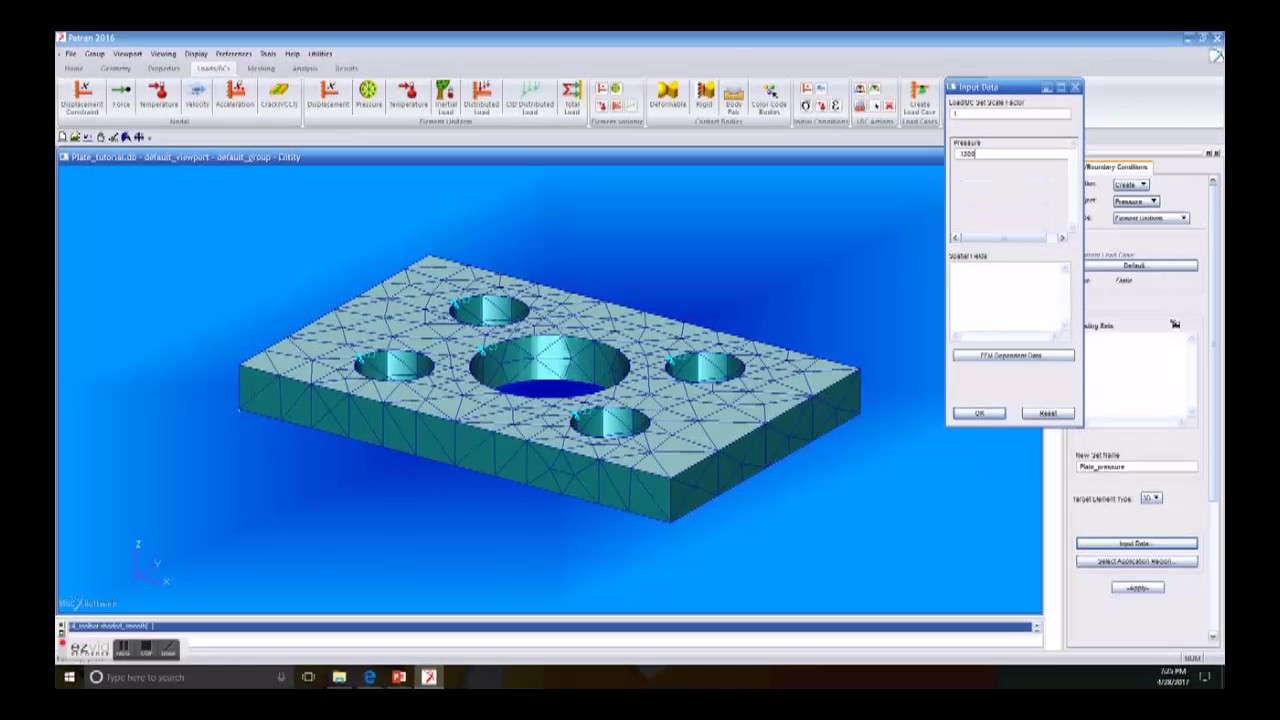 Patran/Nastran: Meshing of a Plate - YouTube