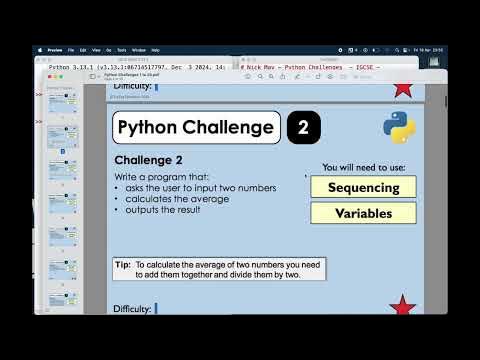 Python Challenges 1 to 5 - YouTube