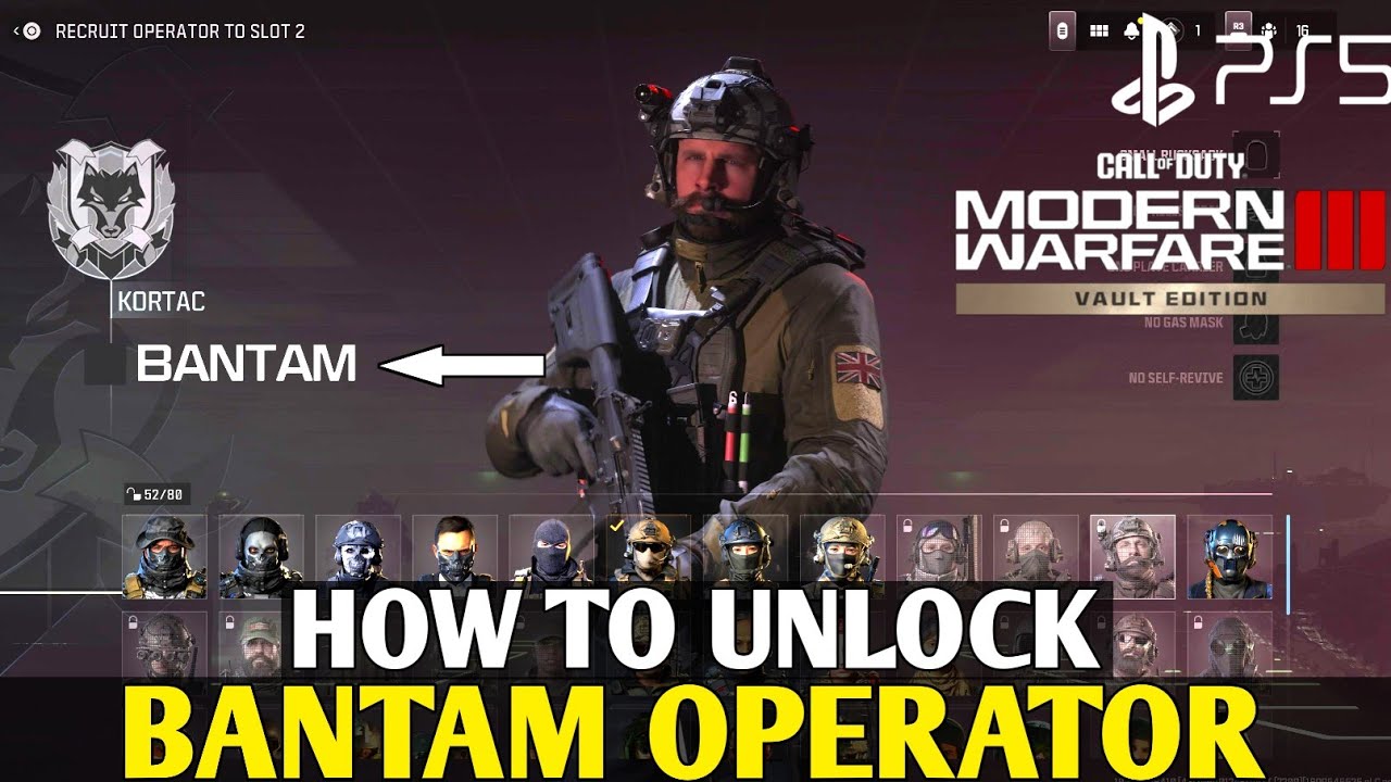 How to Get Bantam MW3 Bantam Operator | How to Unlock Bantam MW3 PS5 ...