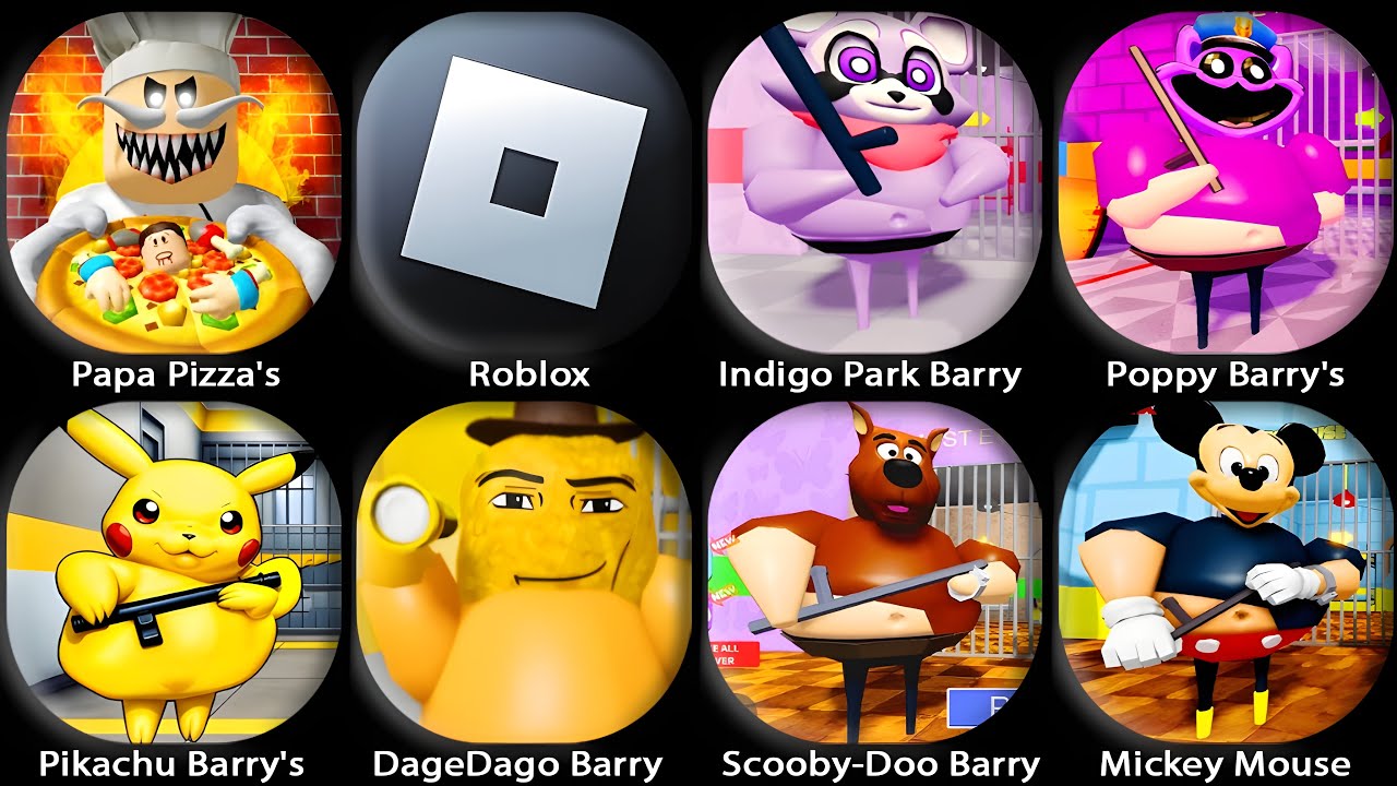 ROBLOX: INDIGO PARK BARRY'S PRISON RUN,Scooby-Doo BARRY'S,PIKACHU BARRY ...