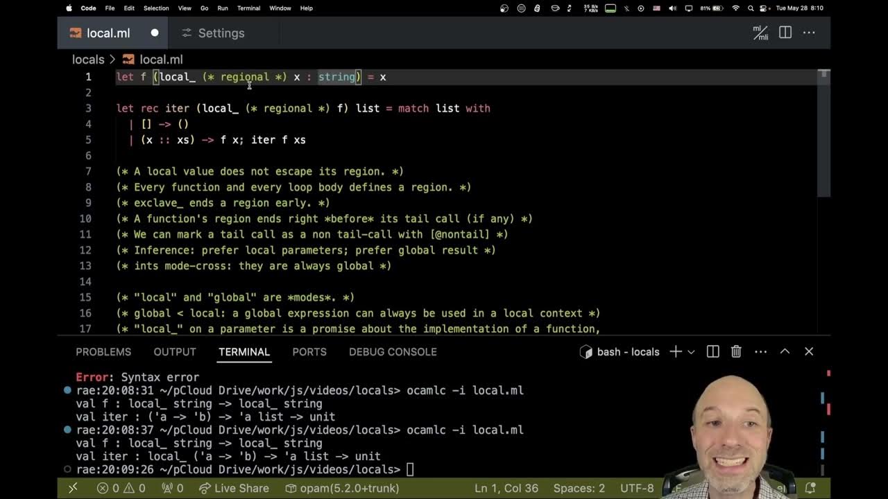 Regions with OCaml's Local Types | OCaml Unboxed - YouTube