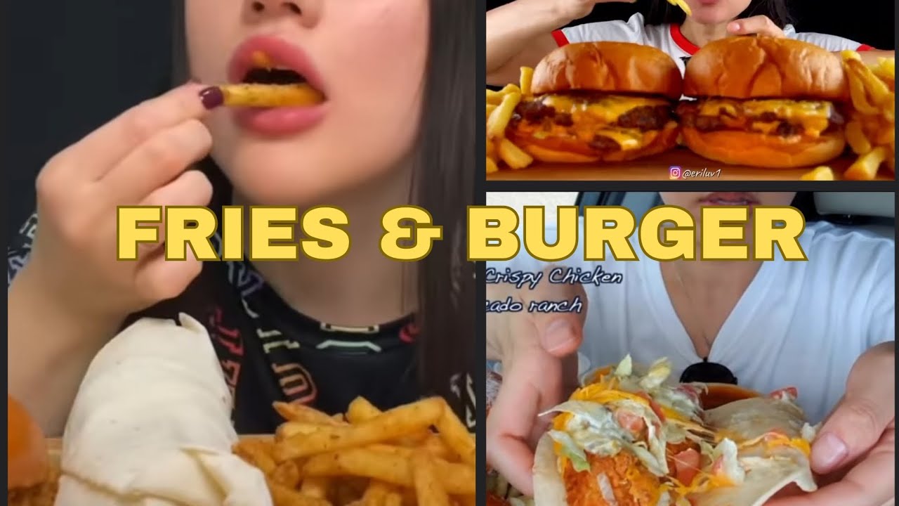 ASMR Compilation** BURGER 🍔 & FRIES 🍟** || NEW VIDEO 2023 || BEST SOUND ...
