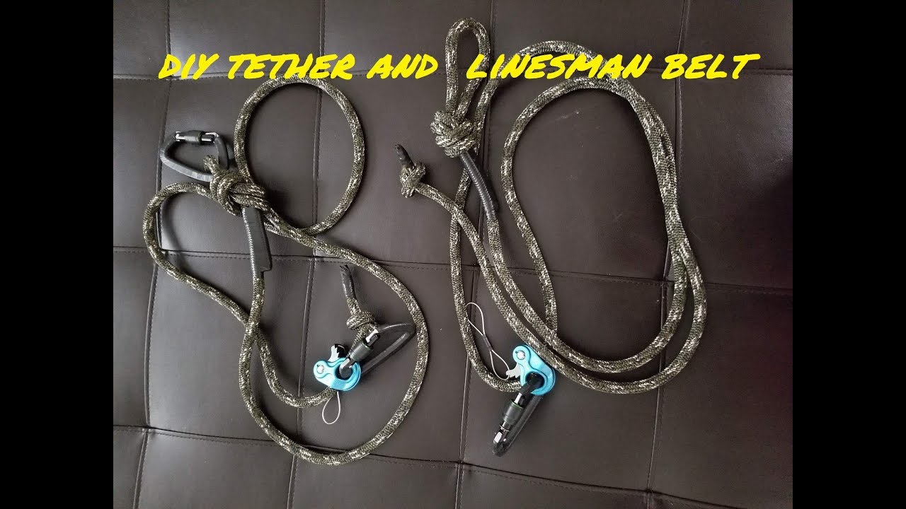 DIY Linesman Belt + Tether - YouTube
